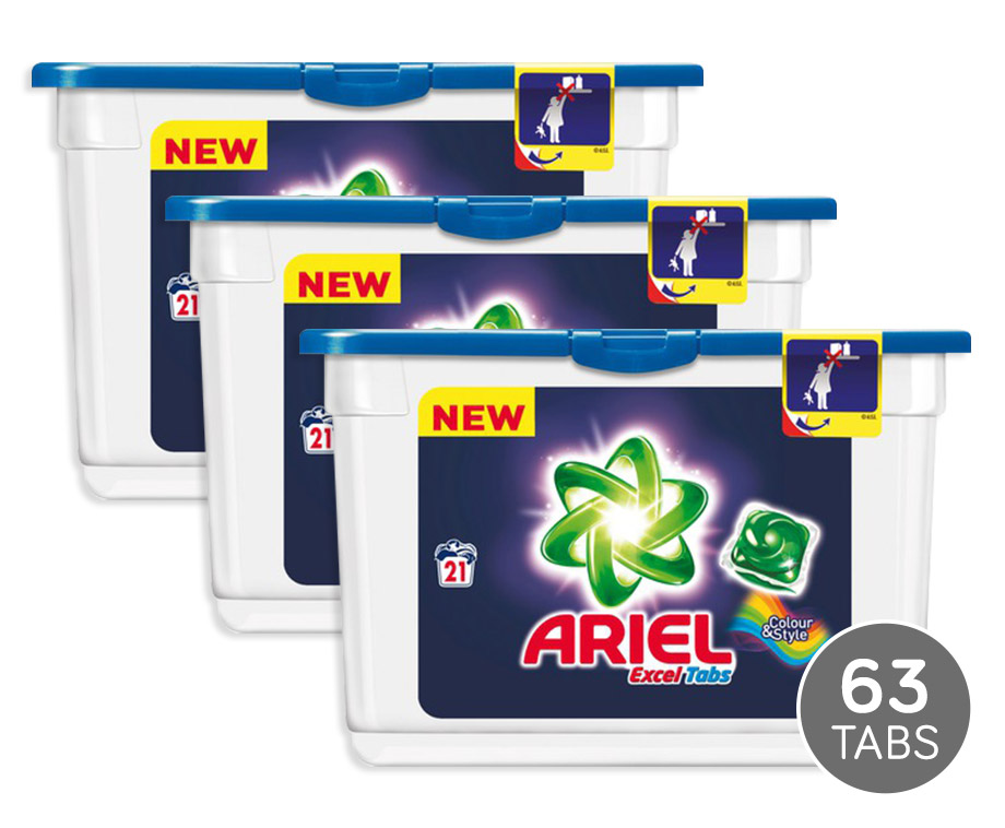 63-Voordeelpack Ariel Excel Colour & Style Tabs - Laat Je Was Weer ...