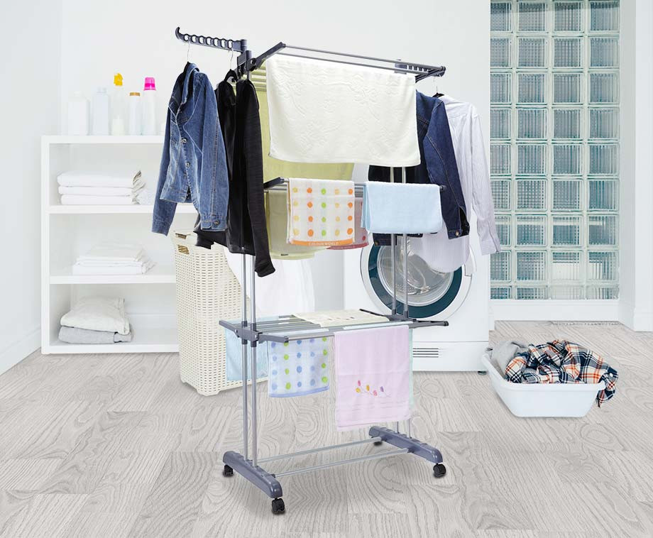 XL Inklapbaar Wasrek - Met Wieltjes, Eenvoudig Op Te Bergen ...