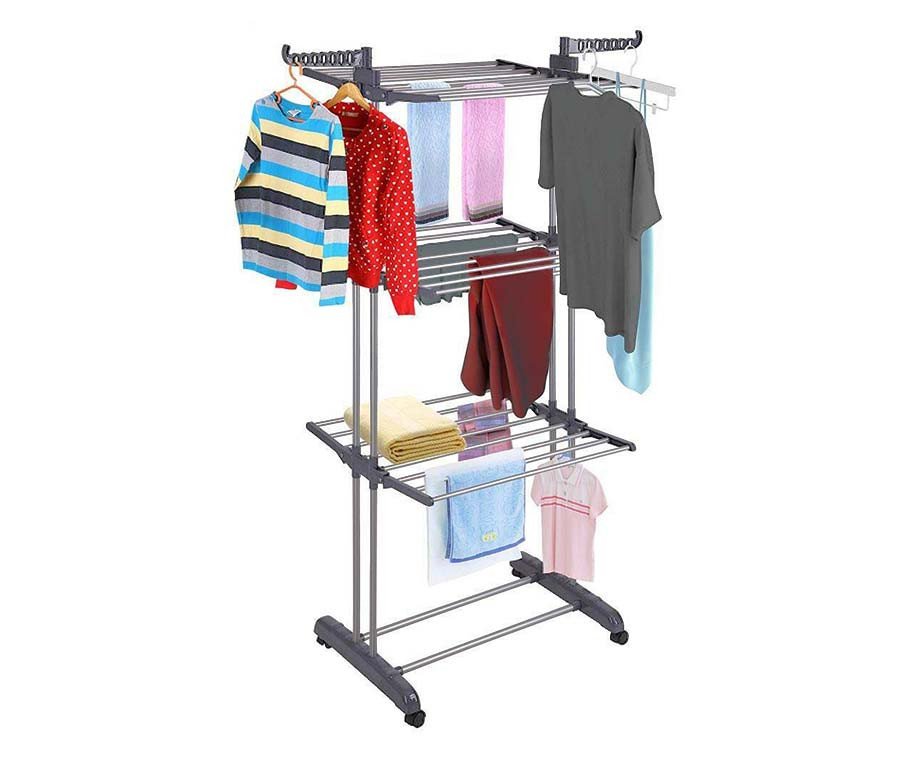 XL Inklapbaar Wasrek - Met Wieltjes, Eenvoudig Op Te Bergen ...