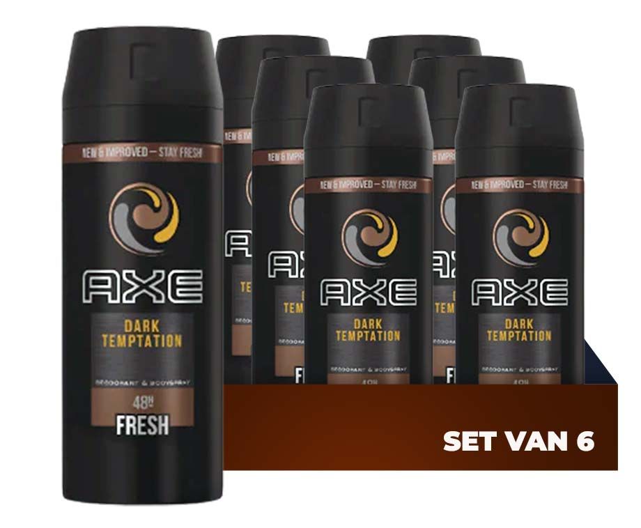 6x150ml Axe Deo Spray Dark Temptation Aanbieding ⏰ | Voordee