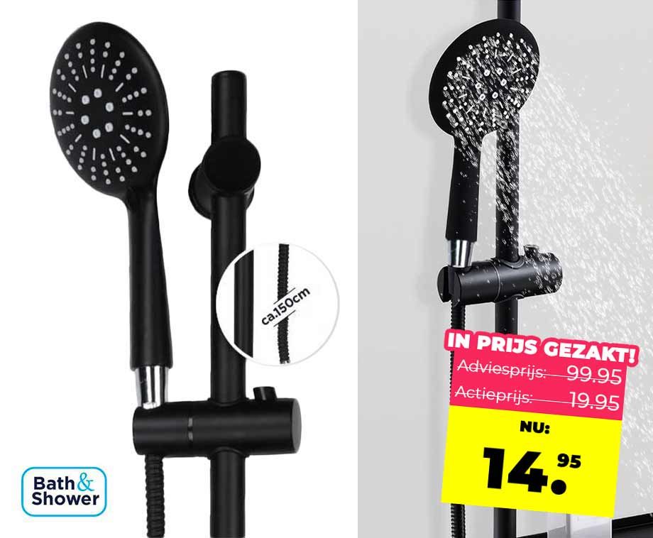 Bath & Shower Zwarte Waterbesparende Doucheset Aanbiedin