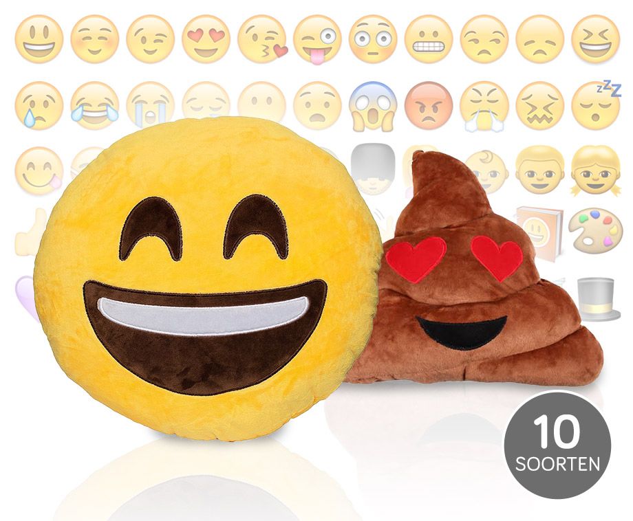 Emoji Smiley Kussens Aanbieding ⏰ | VoordeelVanger.nl
