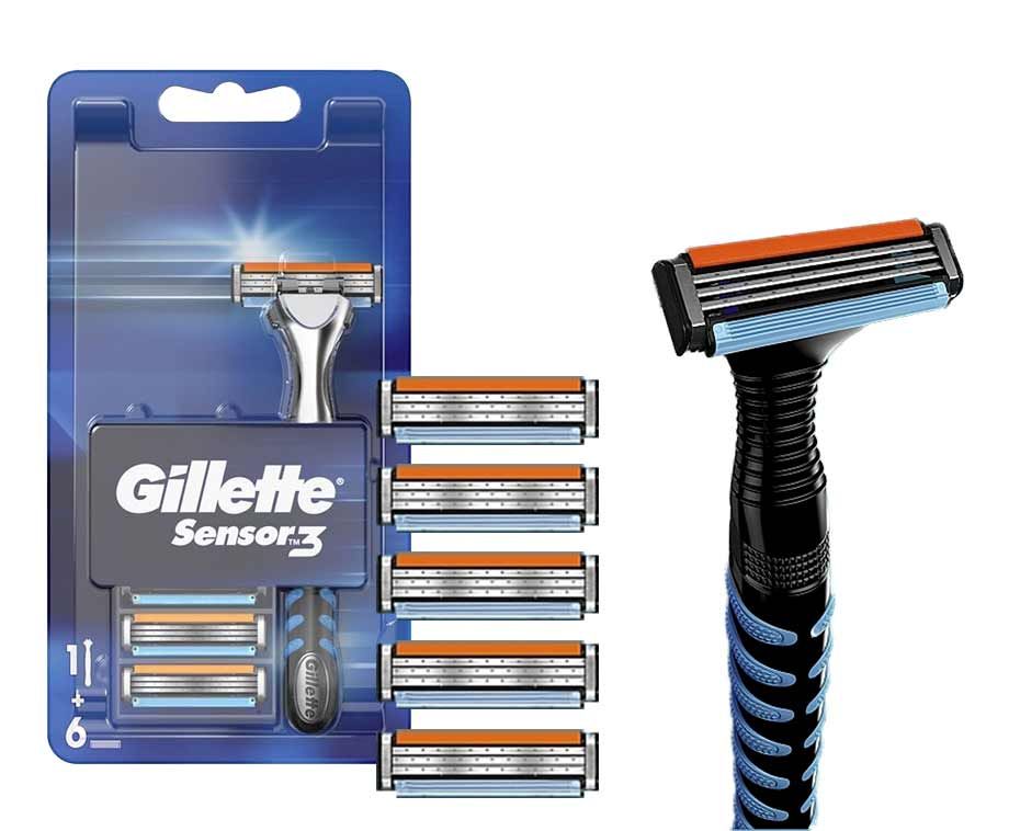 Gillette Sensor3 Houder Met 6 Navulmesjes Aanbieding ⏰ | Voo