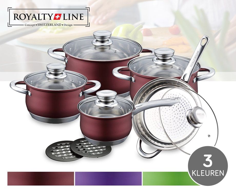 12-Delige Royalty Line Pannenset Aanbieding ⏰ | VoordeelVang