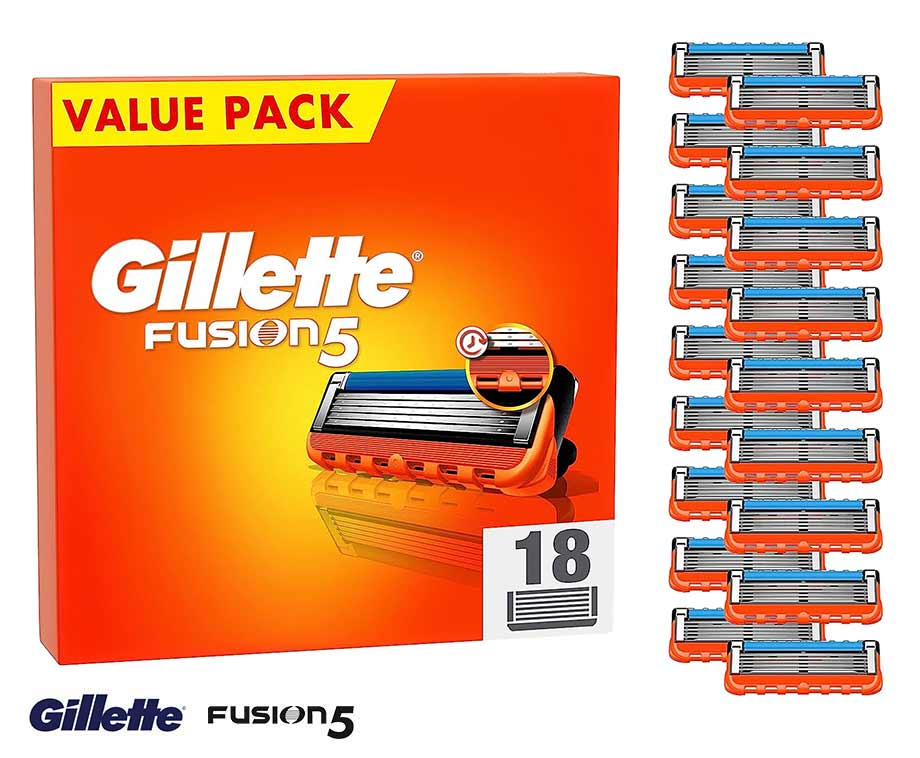 18-Pack Originele Gillette Fusion5 Navulmesjes Aanbieding ⏰