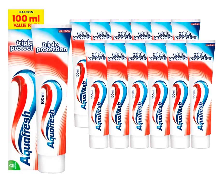 12-Pack Aquafresh Triple Protection 100 ml Aanbieding ⏰ | Vo