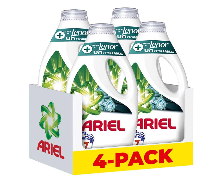 4-PACK Ariel Vloeibaar wasmiddel Met Touch of Lenor 850ml Aa