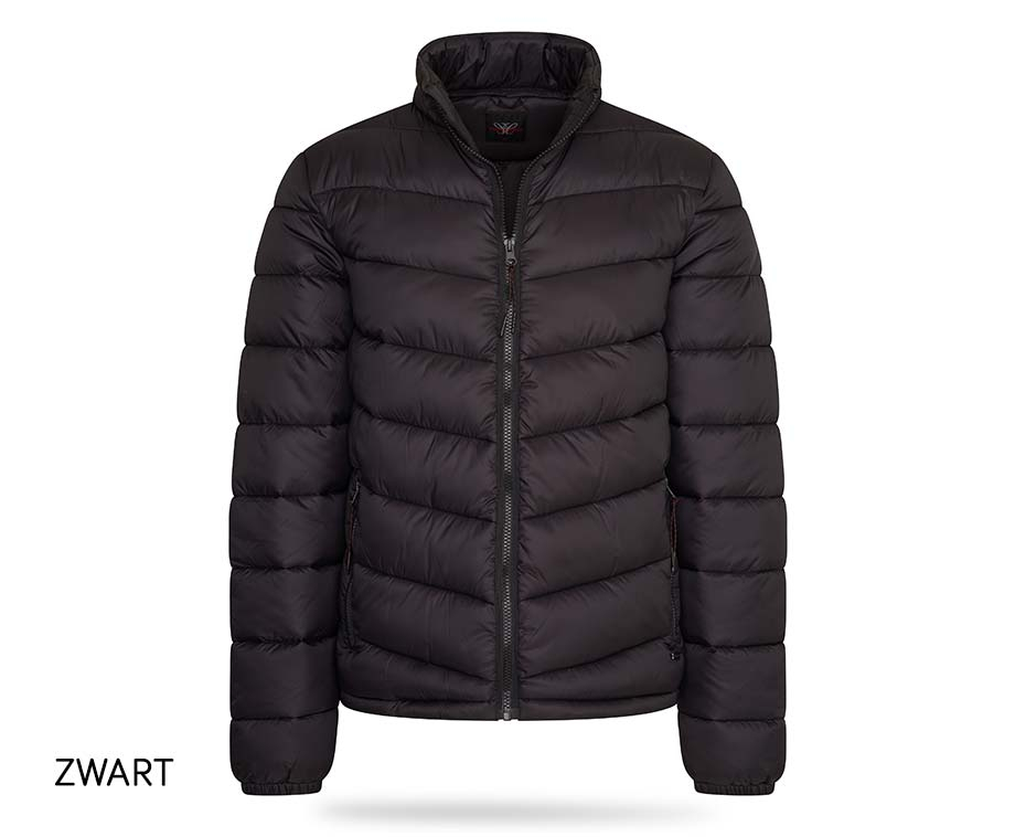 Cappuccino Gewatteerde Herenjas-Zwart-XL Aanbieding ⏰ | Voor