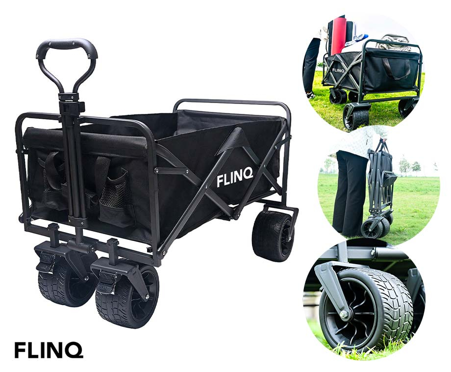 FlinQ Opvouwbare Bolderkar Met XL Wielen Aanbieding ⏰ | Voor