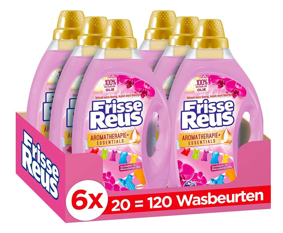 6x1L Frisse Reus Orchidee Macadamia Vloeibaar Wasmiddel Aanb