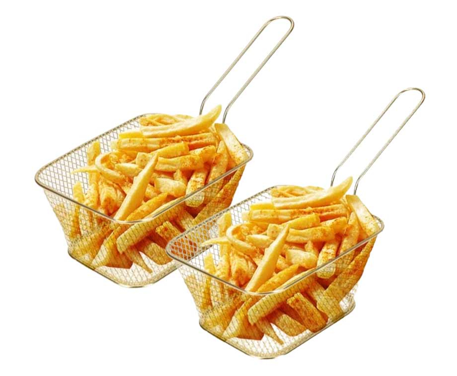 Mini Friet Mandje Goud Aanbieding ⏰ | VoordeelVanger.nl