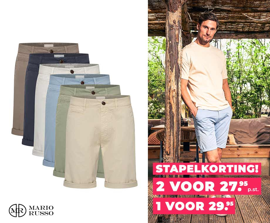Mario Russo Chino Shorts Aanbieding ⏰ | VoordeelVanger.nl