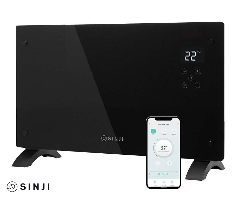 Sinji Panel Heater 1500W Met Afstandsbediening Zwart Aanbied