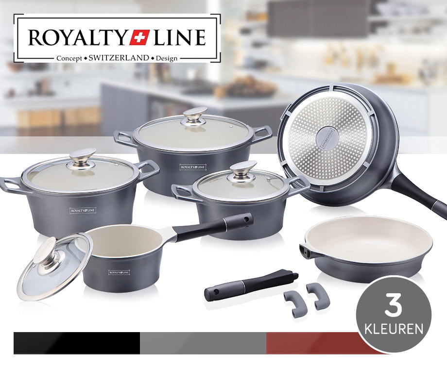 14-Delige Keramische Royalty Line Switzerland Pannenset In 3