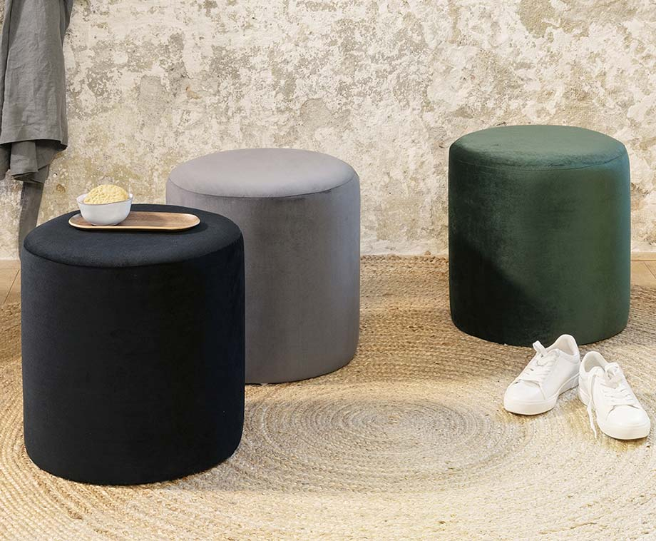Velvet Poef Amy Aanbieding ⏰ | VoordeelVanger.nl
