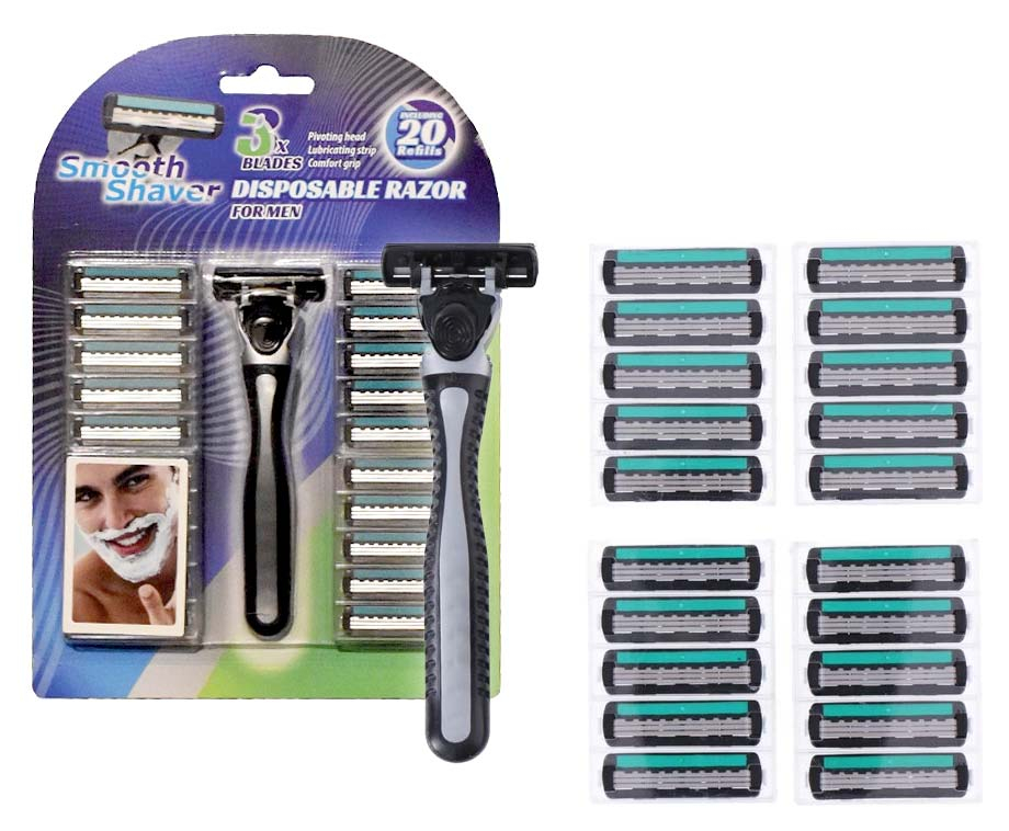 21-Pack Scheermesjes Met 3 Blades Heren Aanbieding ⏰ | Voord