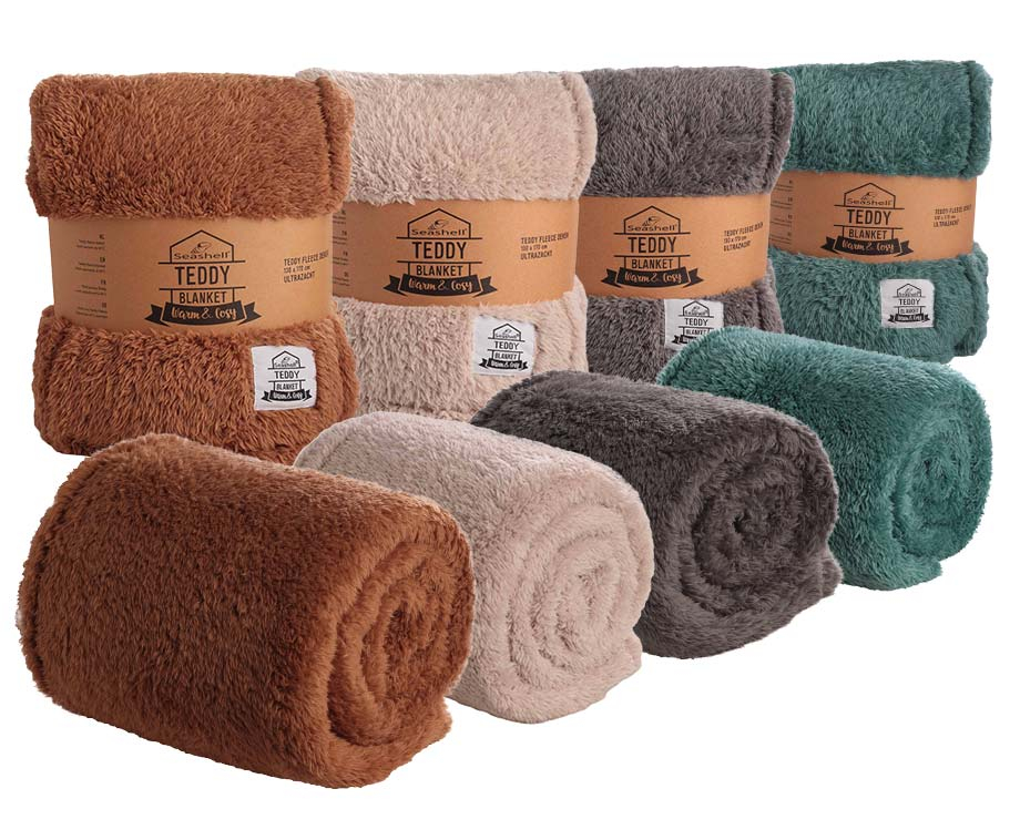 Seashell Teddy Fleece Deken Aanbieding ⏰ | VoordeelVanger.nl