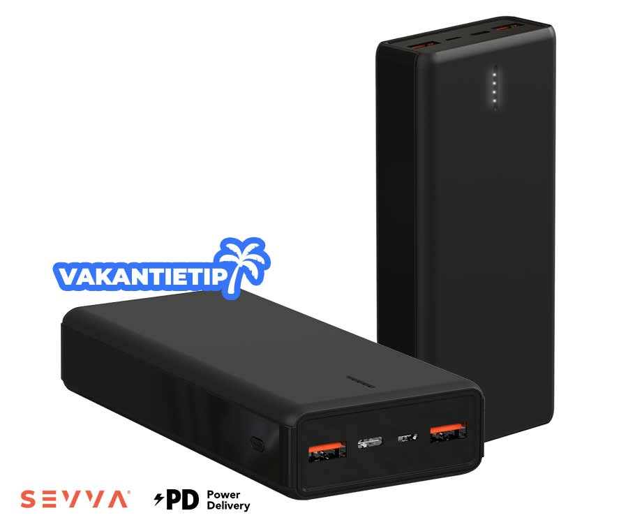 SEVVA® 20.000 mAh Powerbank Met Snelladen Aanbieding ⏰ | Voo
