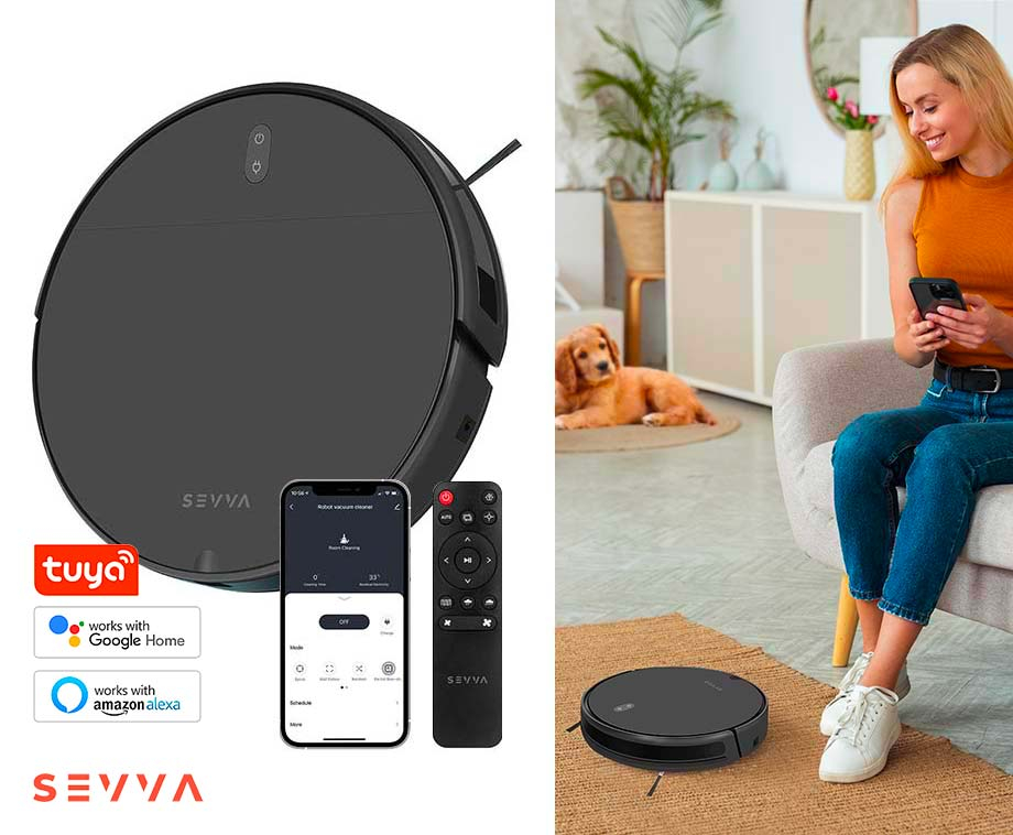 SEVVA® Robotstofzuiger Met Dweilfuntie En Oplaadstation Aanb