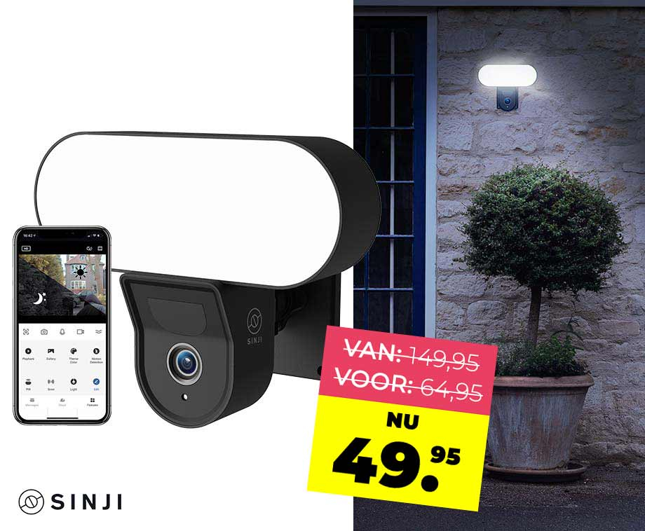 Sinji Smart Beveiligingscamera Met Fel Licht Aanbieding ⏰