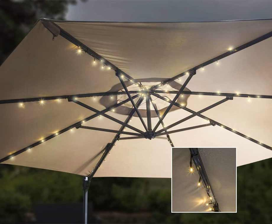 Solar Parasol Verlichting 72 LED's Aanbieding ⏰ | VoordeelVa