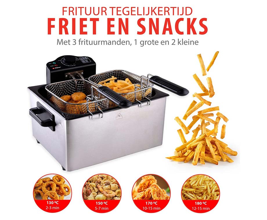 Dubbele Friteuse 5L Aanbieding ⏰ | VoordeelVanger.nl
