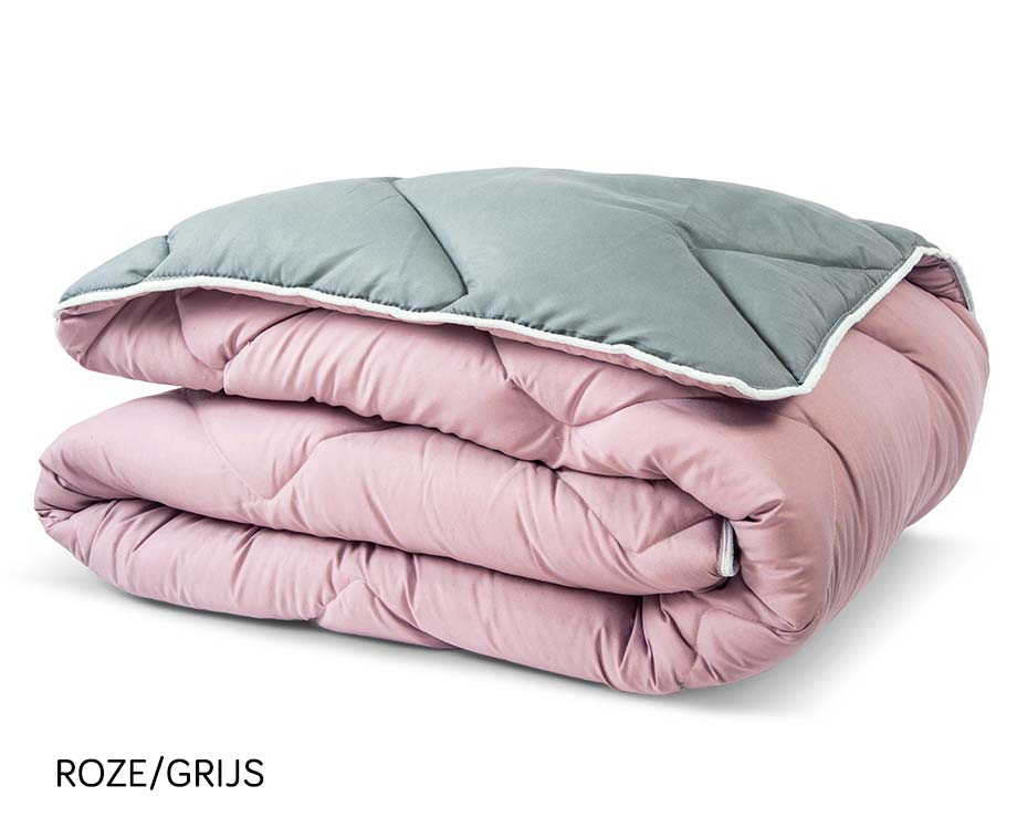 Eazy Dekbed-Roze/grijs-140 x 200 cm Aanbieding ⏰ | VoordeelV