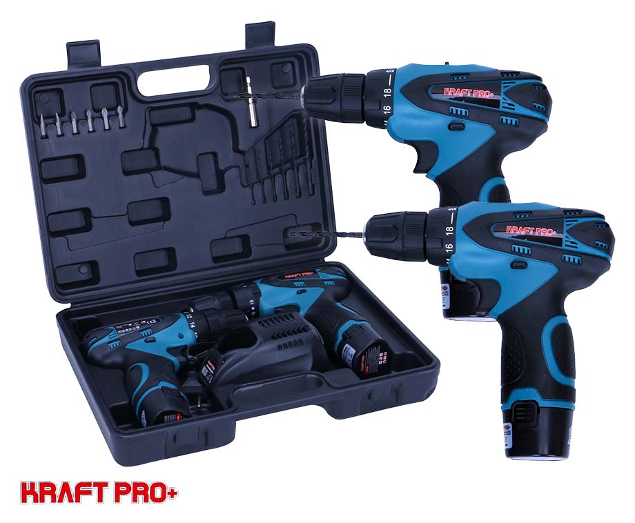 Kraft Pro+ Dubbele Accuboormachine Set vPower 18V Aanbieding