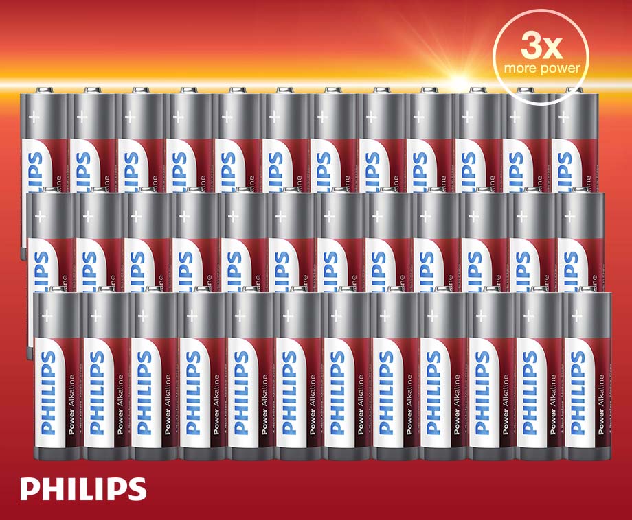 MEGA 48-PACK Philips Power Alkaline Batterijen - Voordelige Voorraad ...
