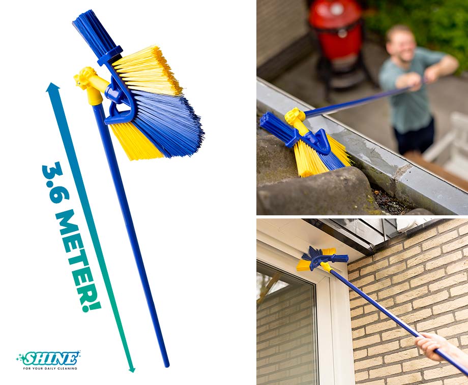 Telescopische Hoek- En Dakgootborstel Bezem - Ook Voor De Hoogste ...