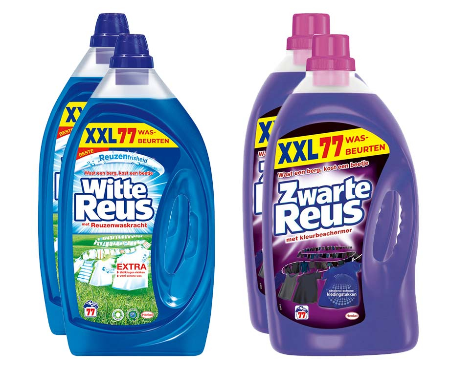 2-Pack Witte Of Zwarte Reus Wasmiddel 3,8L Aanbieding ⏰ | Vo