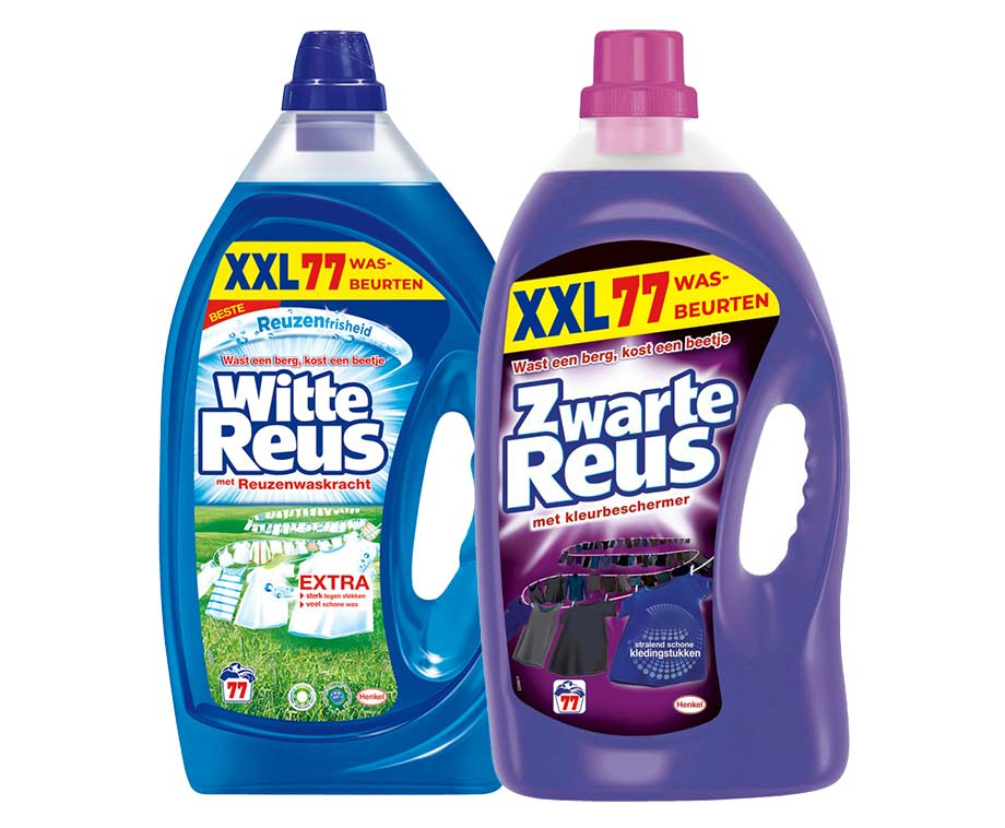 2-Pack Witte Of Zwarte Reus Wasmiddel 3,8L Aanbieding ⏰ | Vo