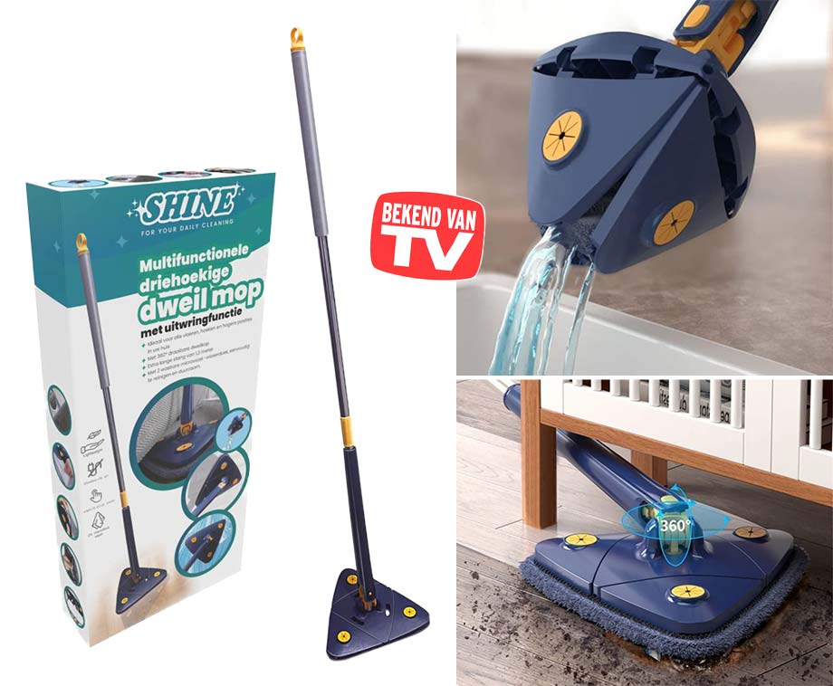 Shine Telescopische Triangle Mop Aanbieding ⏰ | VoordeelVang
