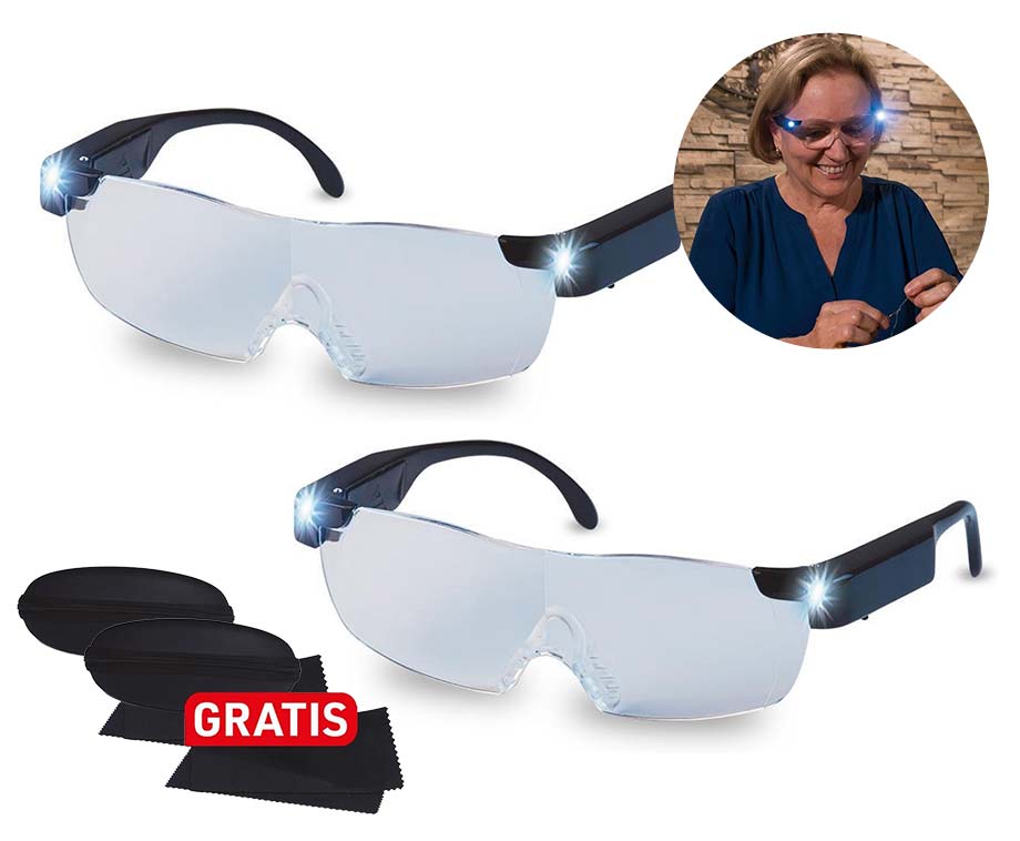 Vizmaxx Vergrotende Bril Met Verlichting - Vandaag 1+1 GRATIS ...